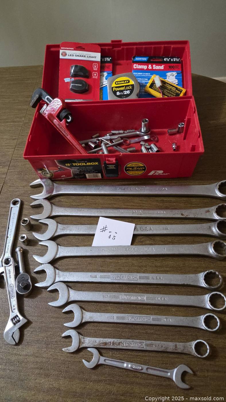Toolbox With Assorted Wrenches, Ratchets, Sockets | Maxsold