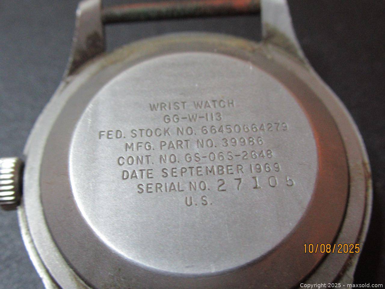 Hamilton GG-W-113 military wrist watch 1969 | Maxsold
