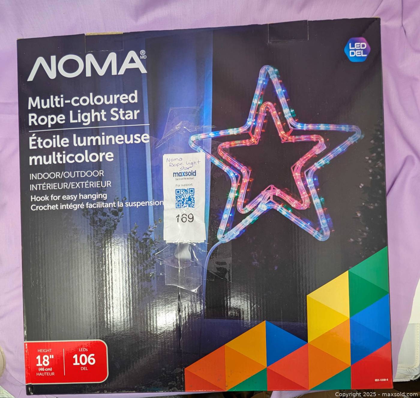 Noma multi-coloured LED rope light star 18" | Maxsold