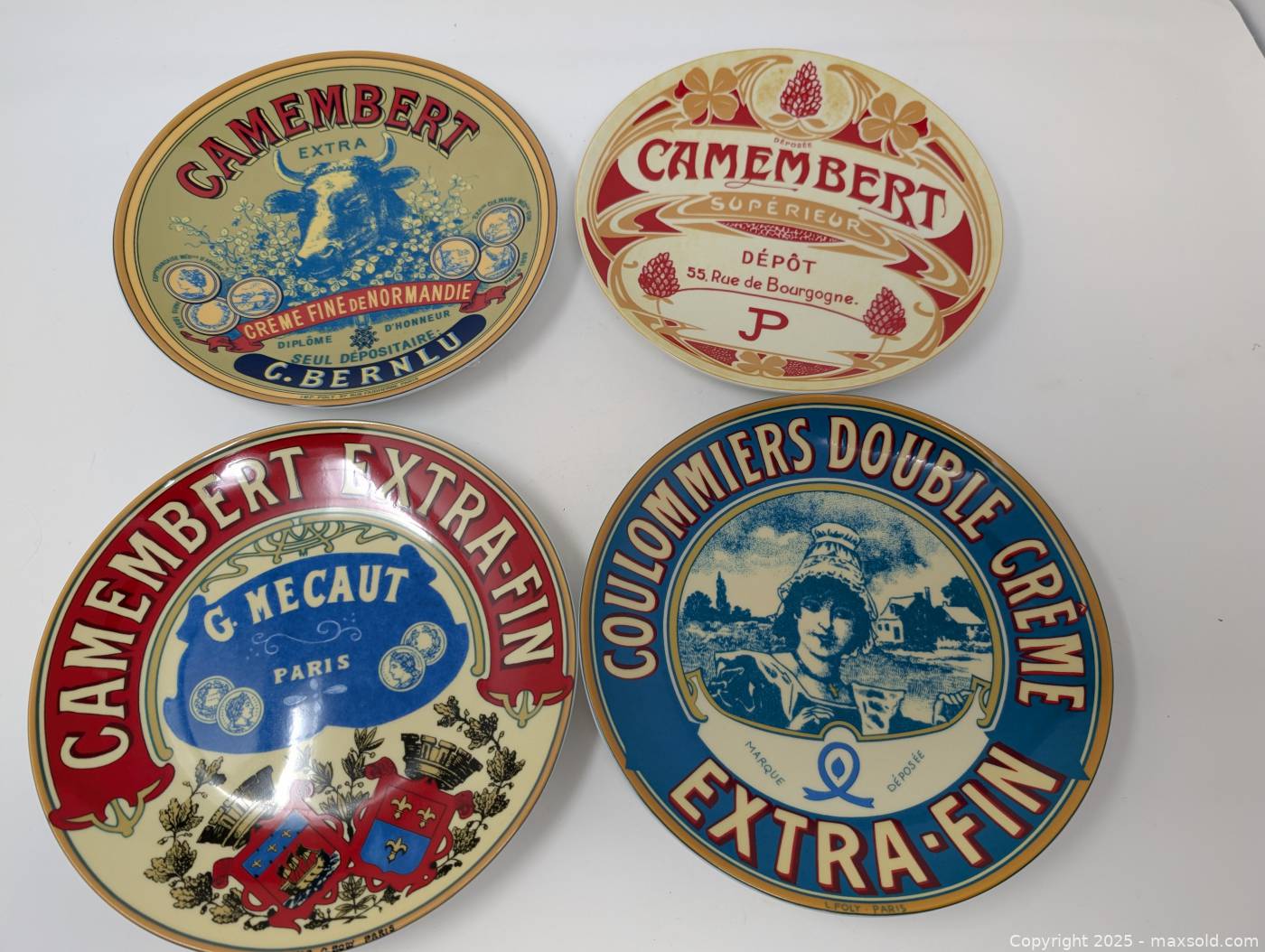 Set of 4 Camembert Cheese Label Plates | Maxsold