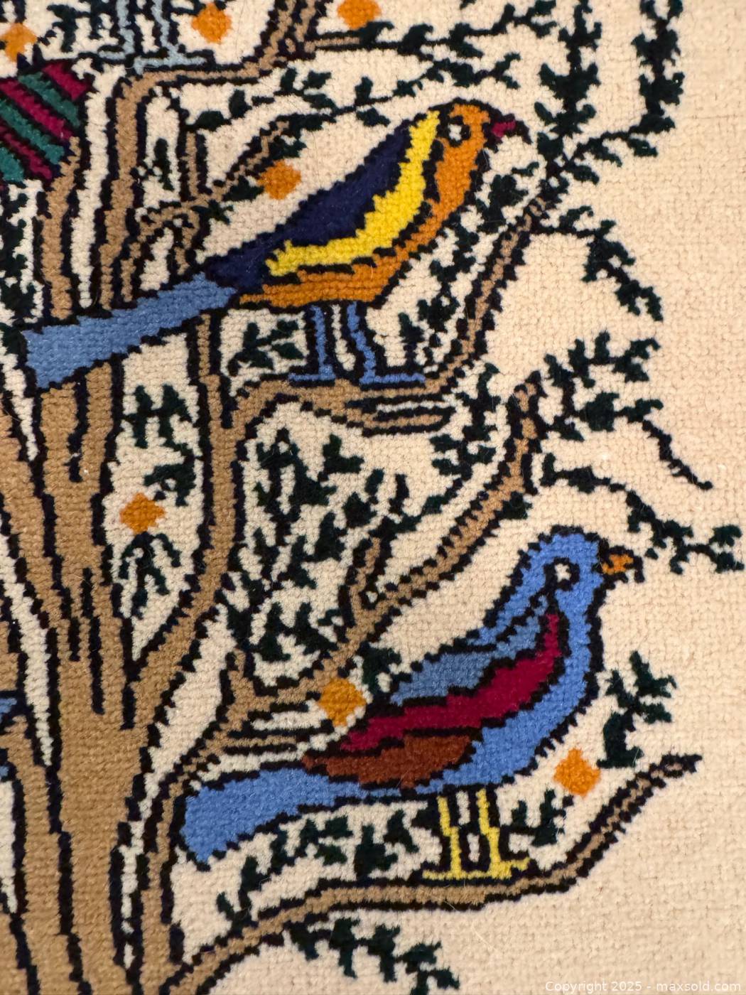 Vintage Handmade Tree of Life Wool Rug | Maxsold