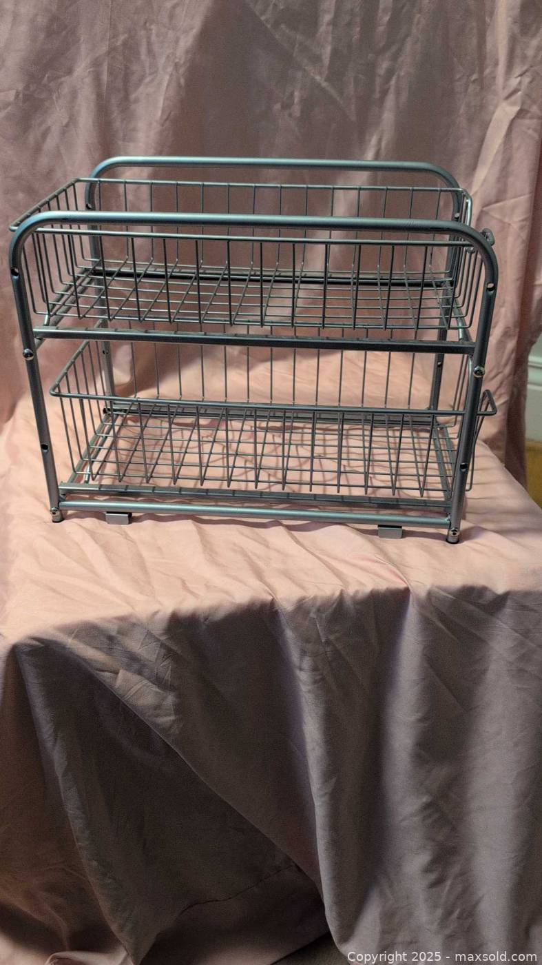 Two 2-Tier Metal Wire Countertop Storage Racks | Maxsold