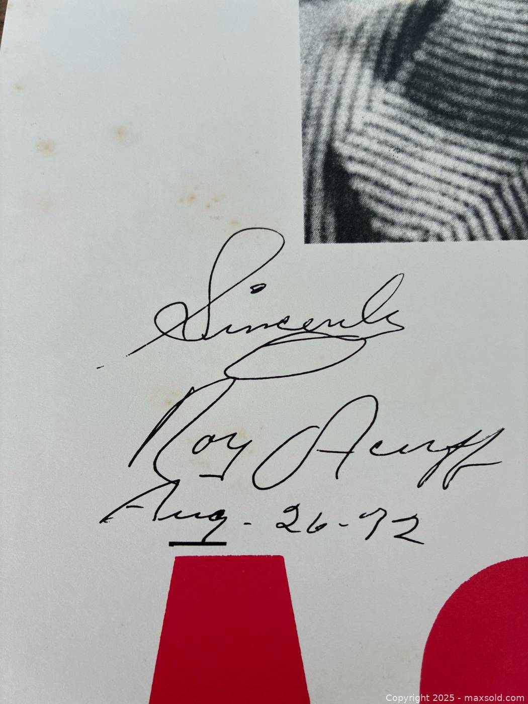Roy Acuff autographed 22x14 campaign poster | Maxsold