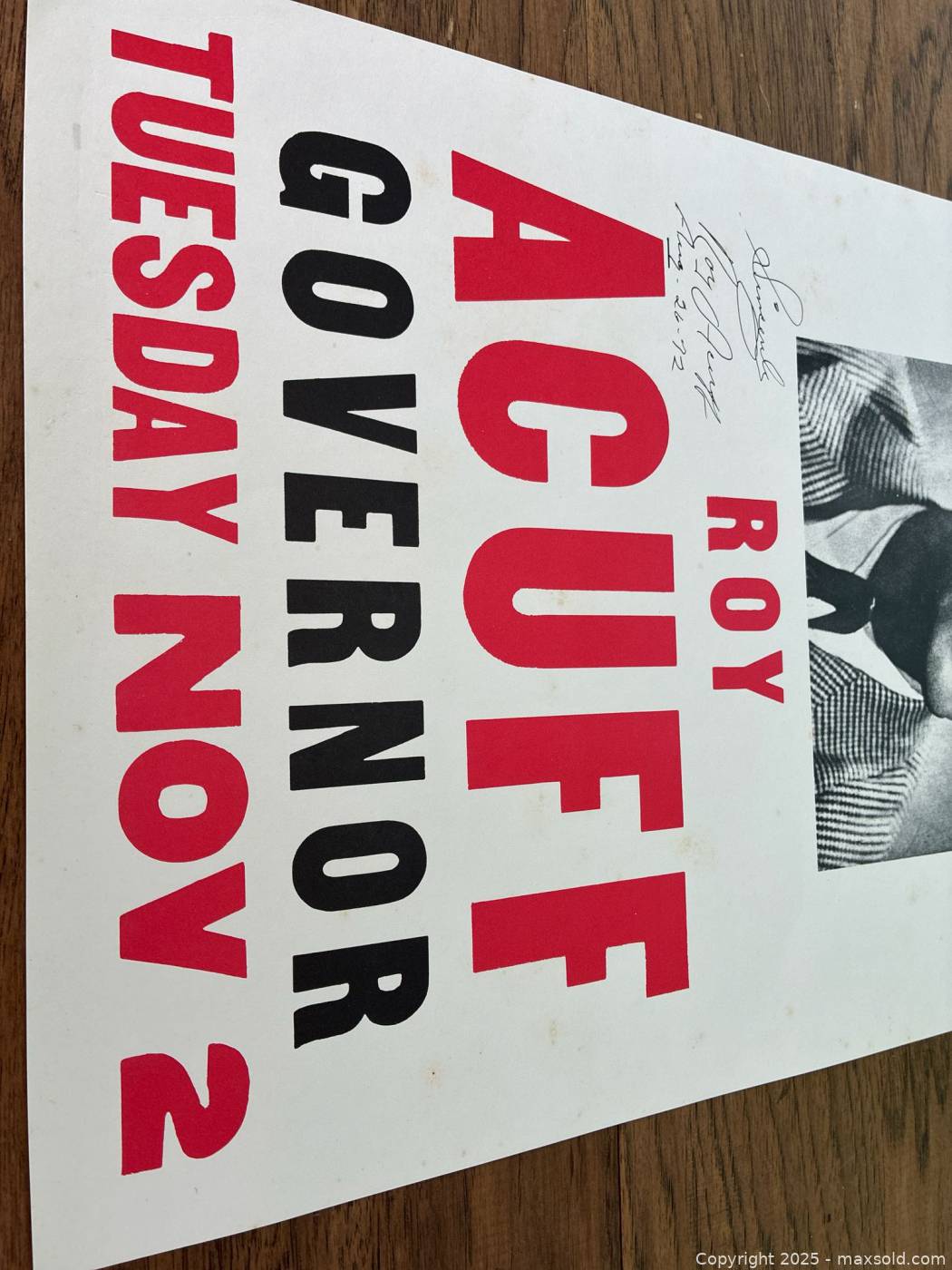Roy Acuff autographed 22x14 campaign poster | Maxsold
