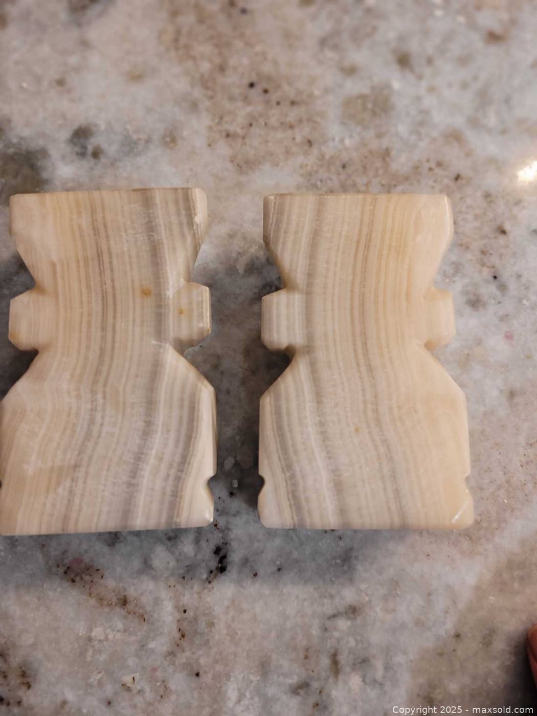 Carved Marble Aztec-Style Statues Pair | Maxsold