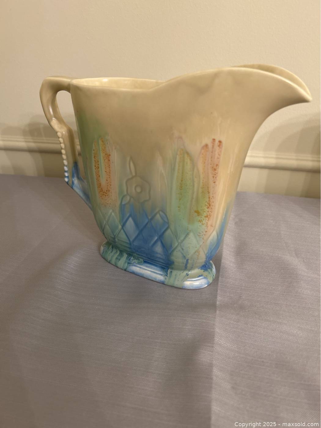 Ceramic Art Deco style pitcher 8 in | Maxsold