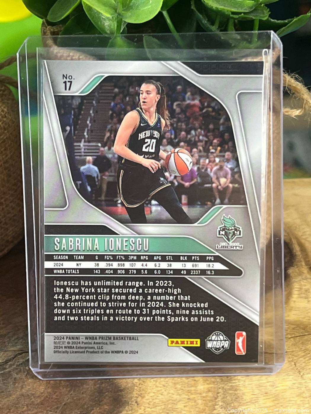 Sabrina Ionescu Panini Prizm WNBA Card No.17 | Maxsold