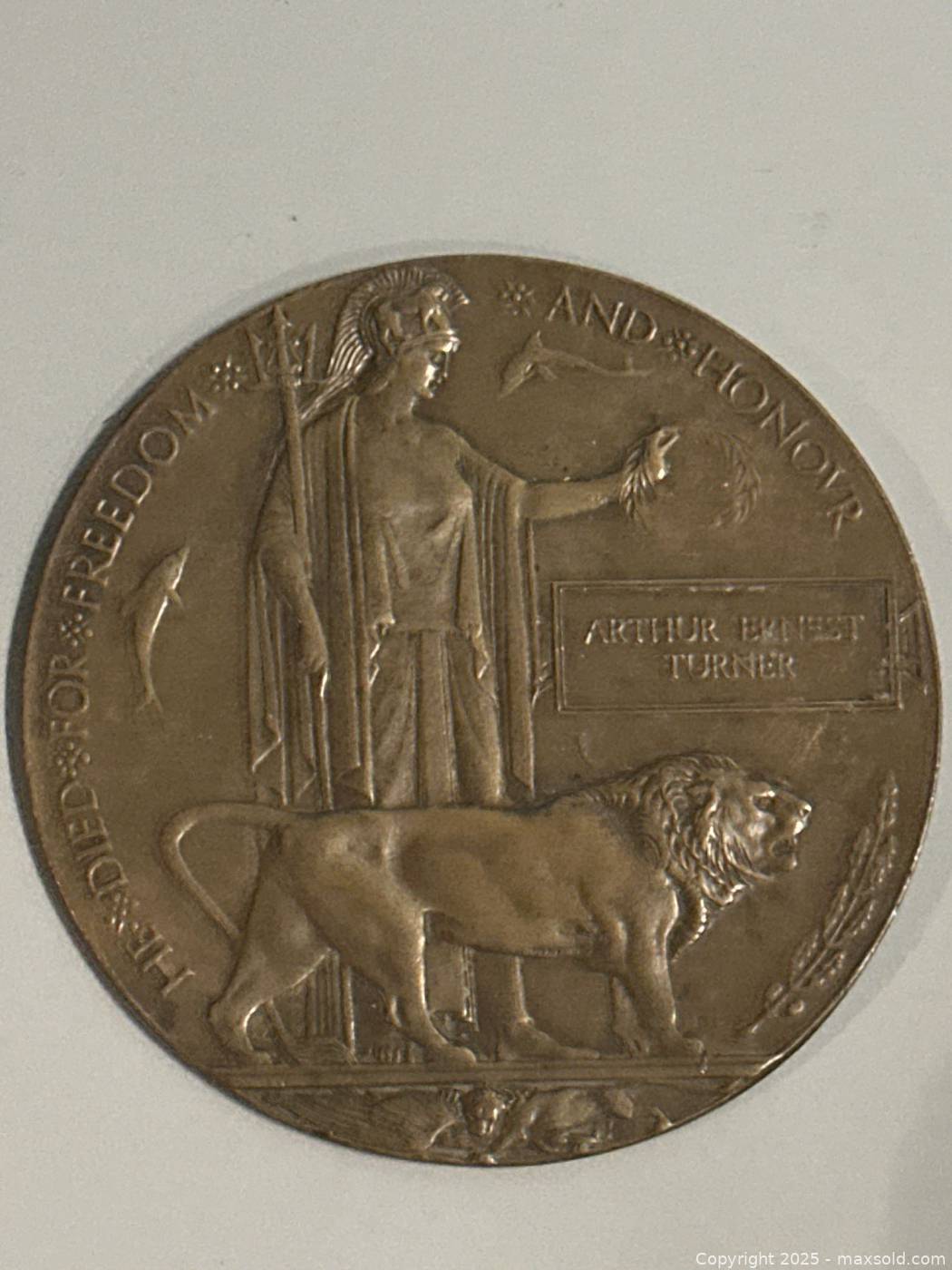 WW1 Memorial Bronze Death Penny Plaque | Maxsold