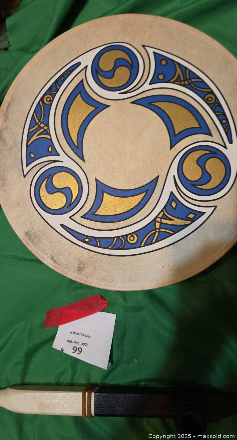 16" Irish Bodhrán Drum & Wood Peace Pipe | Maxsold