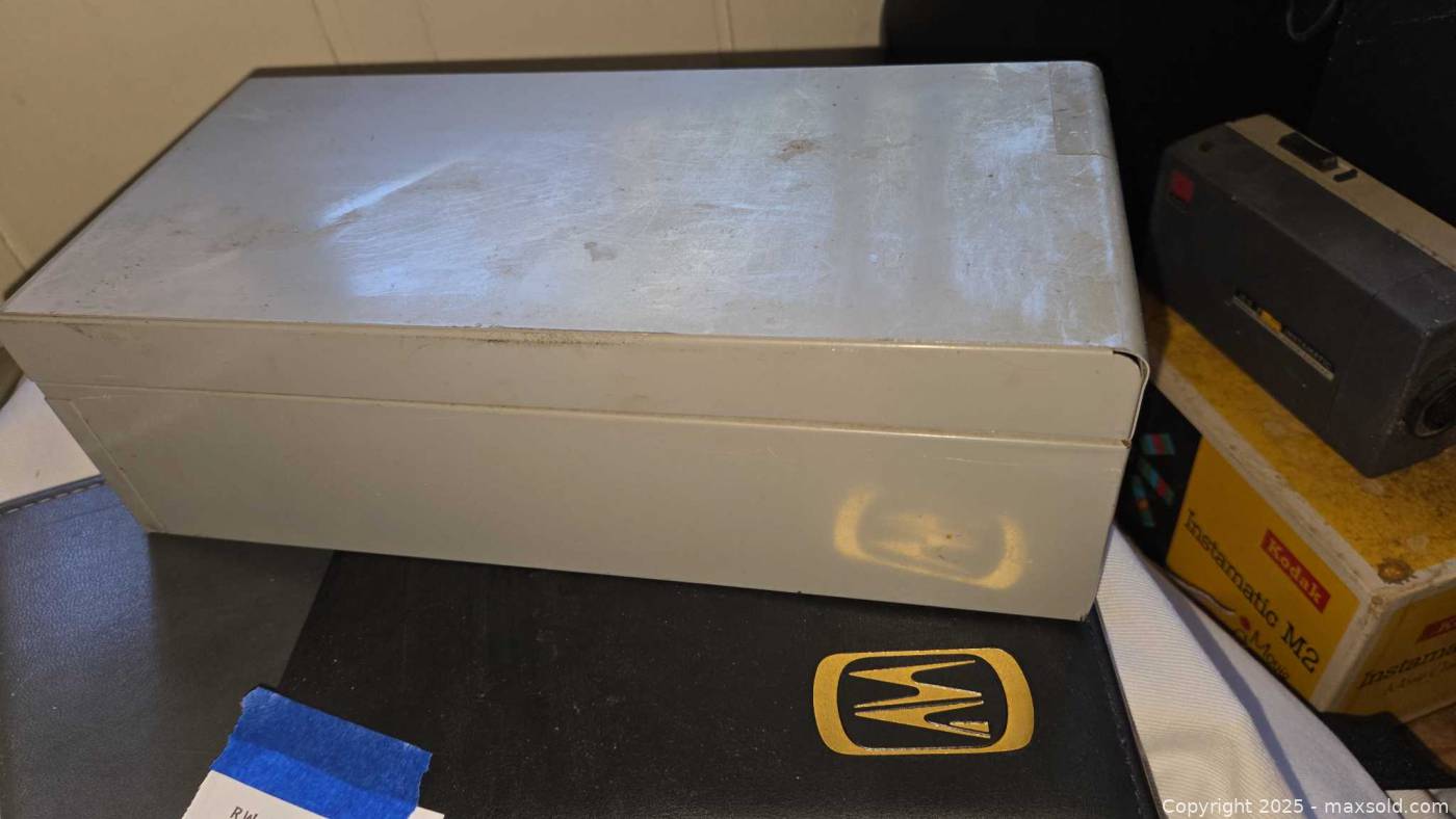 Wooden and metal card file boxes with Disney and M-logo padfolios | Maxsold