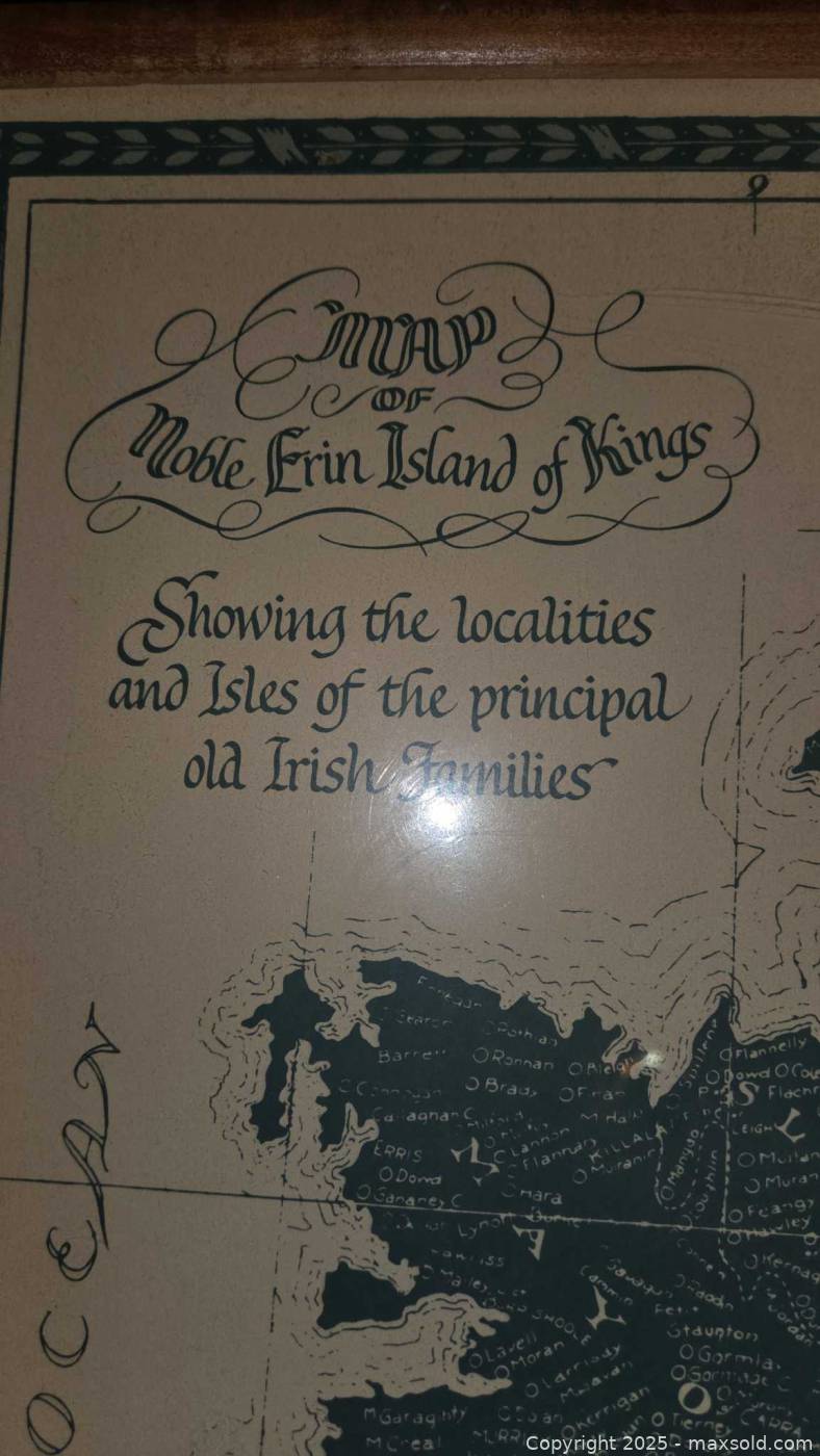 Framed Map Print of Ireland 23" x 29" | Maxsold