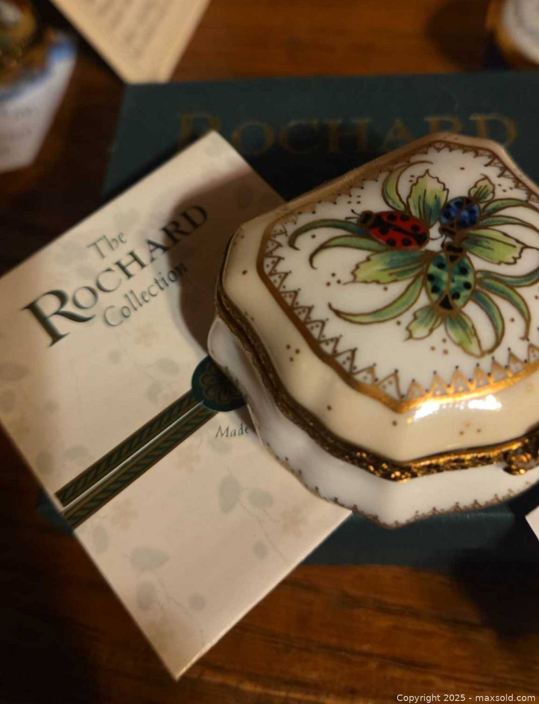 Rochard Limoges hand-painted ladybug porcelain trinket box | Maxsold