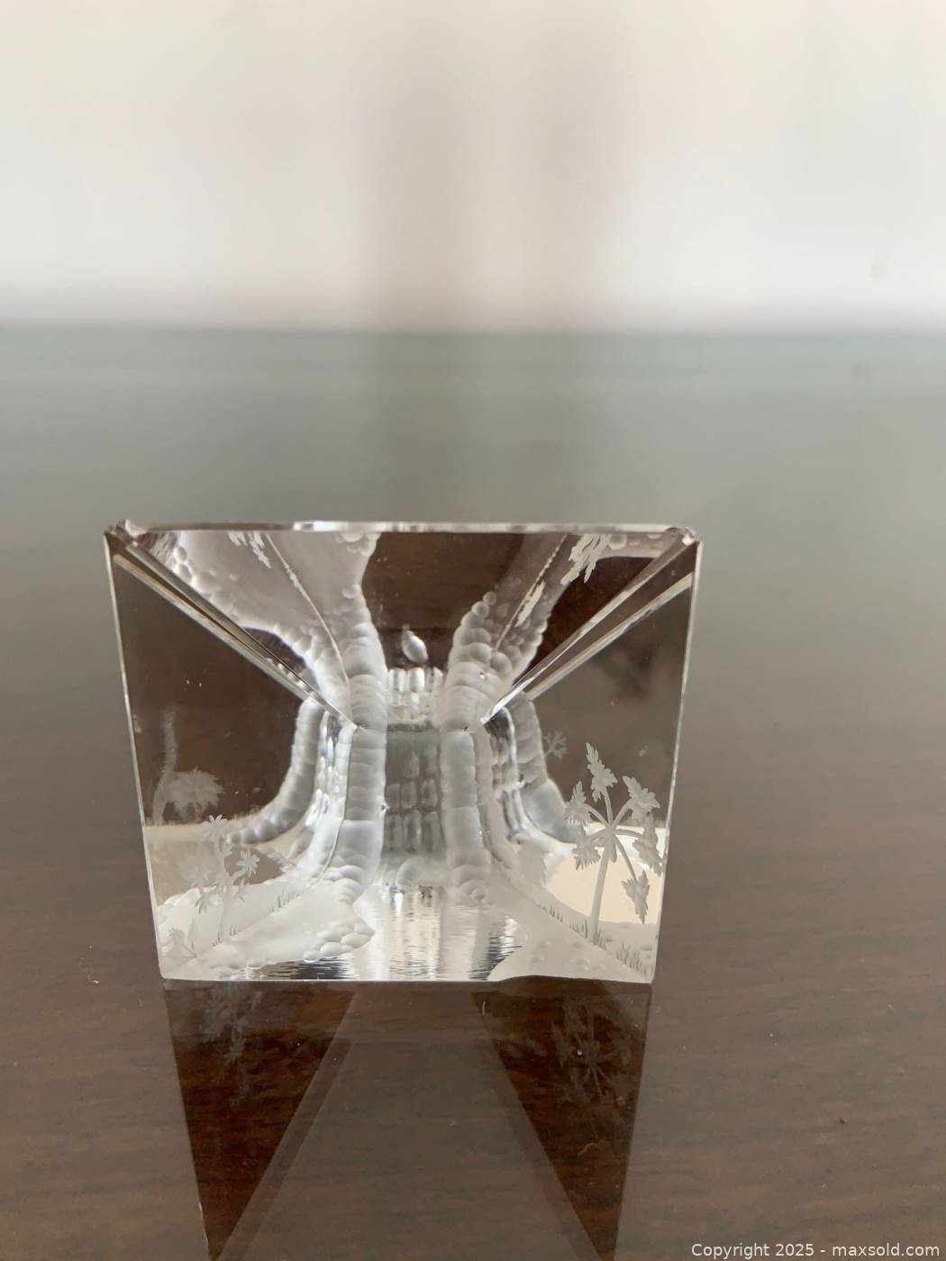 3D Laser-Etched Virgin Mary Crystal And Waterfall Paperweight | Maxsold