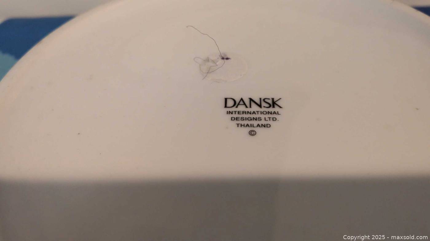 Dansk souffle dish, wave olive dish, 3 Le Creuset ramekins | Maxsold