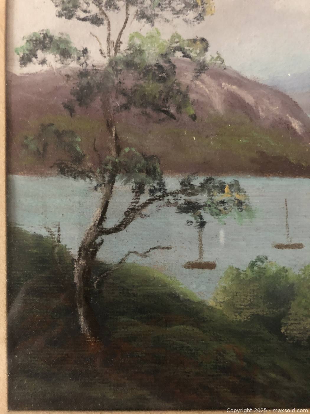 R.W. Kenyon signed coastal watercolor in wood frame 18" x 16" | Maxsold