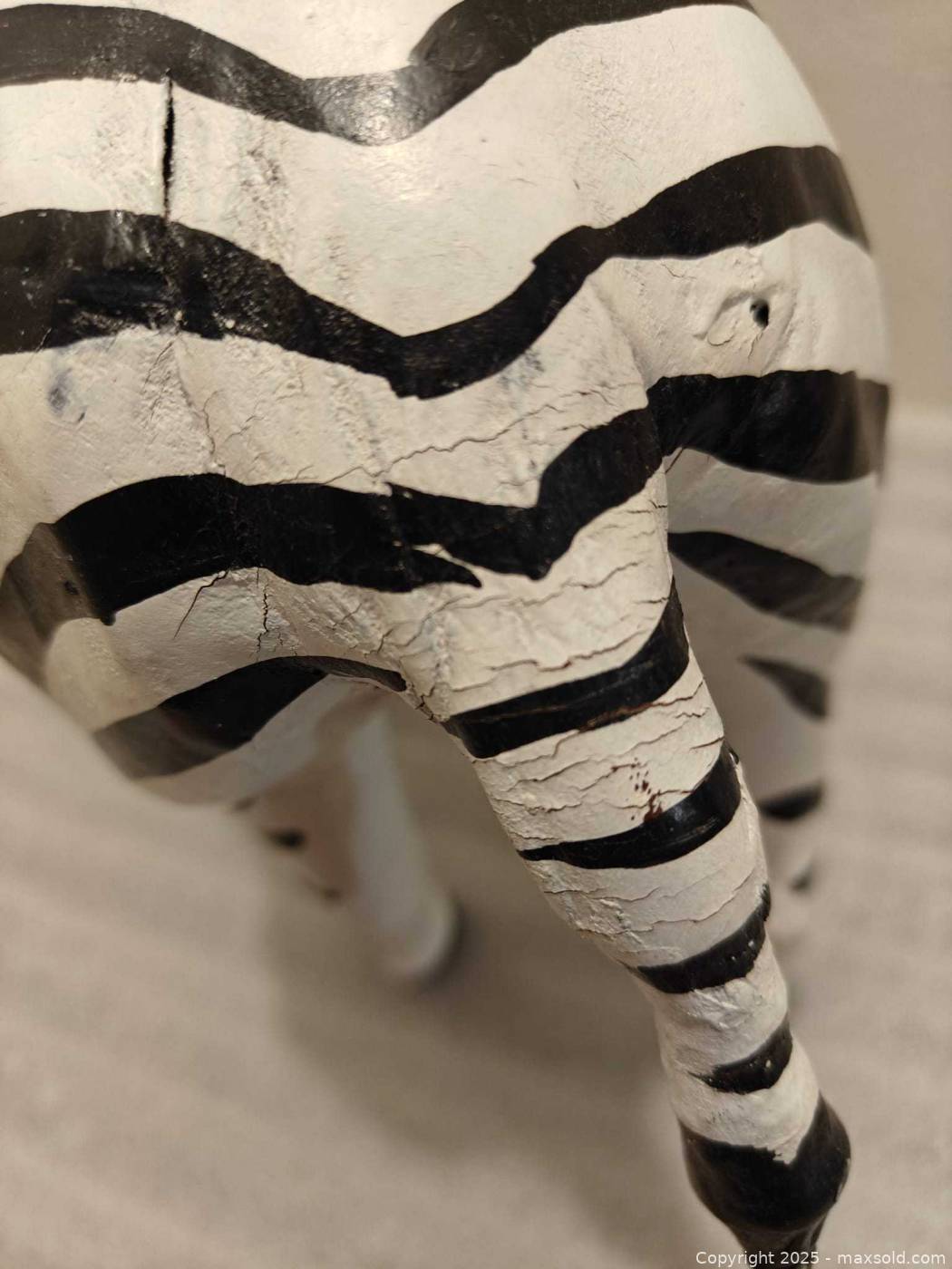 Handcrafted African Leather Zebra Sculpture | Maxsold