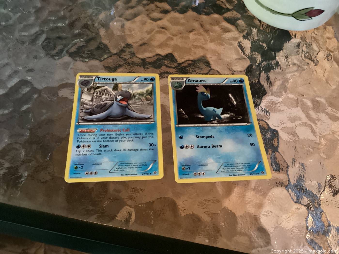Pokemon cards Tirtouga & Amaura (2) | Maxsold
