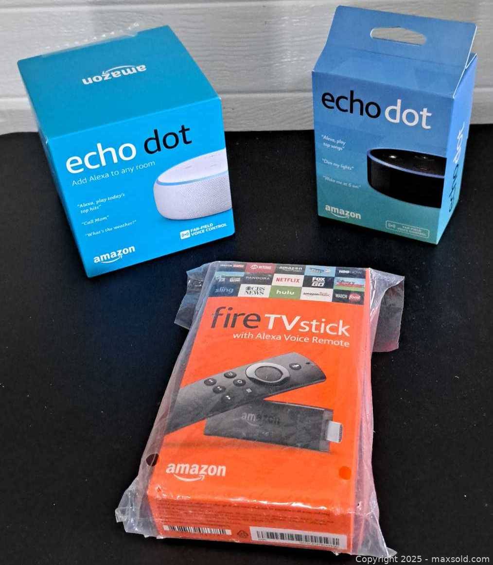 Echo Dots, Fire TV Stick, Apple Pencil, Chargers & USB Cables | Maxsold