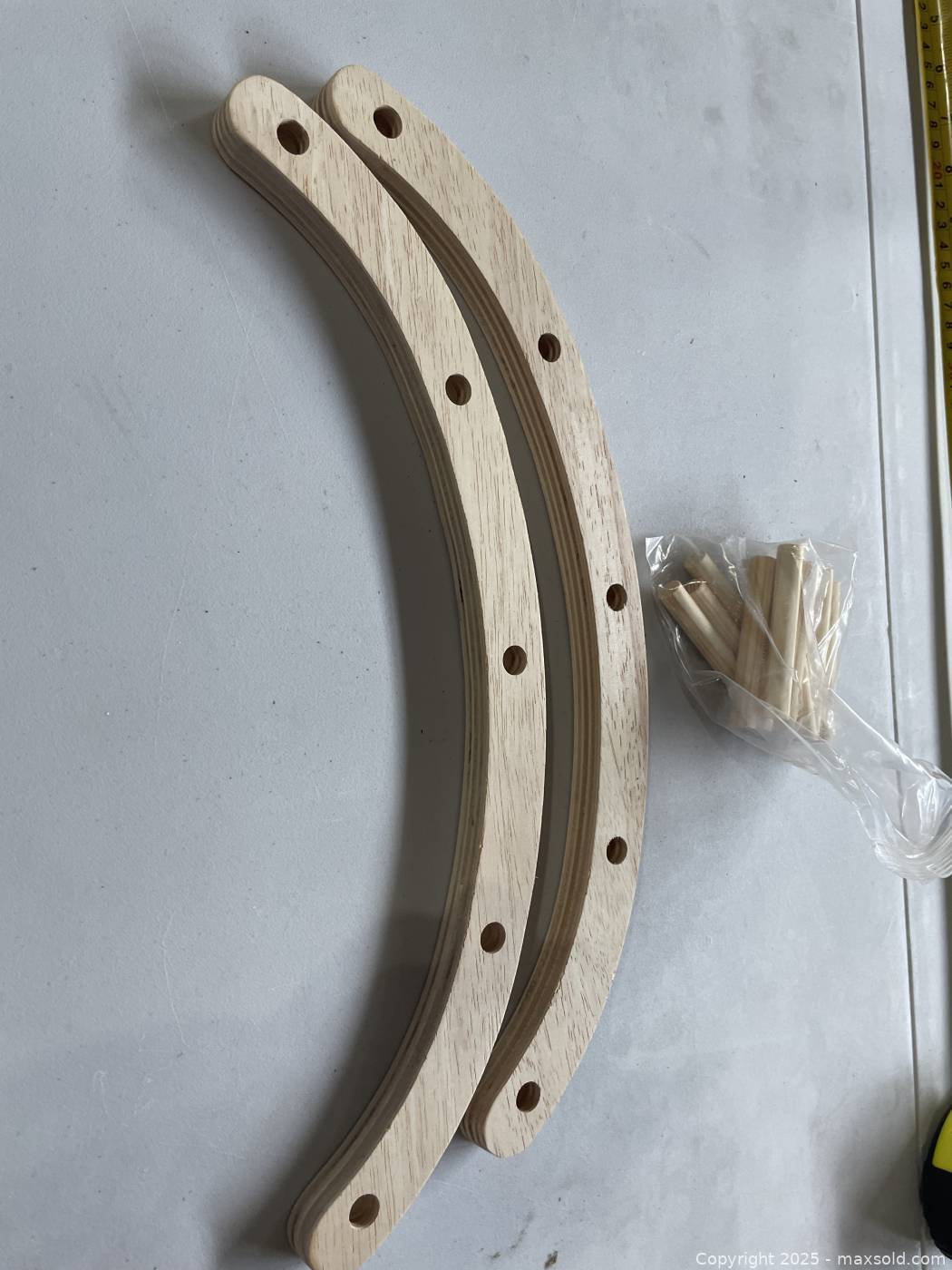 Curved wooden arcs and dowels | Maxsold