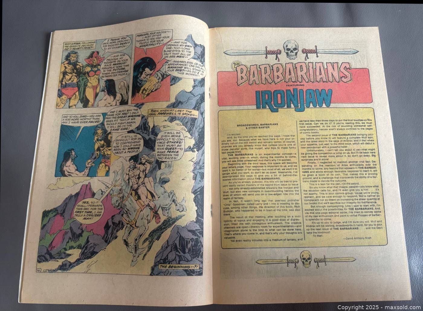 1975 Atlas Comics Barbarians Featuring Iron Jaw #1 | Maxsold