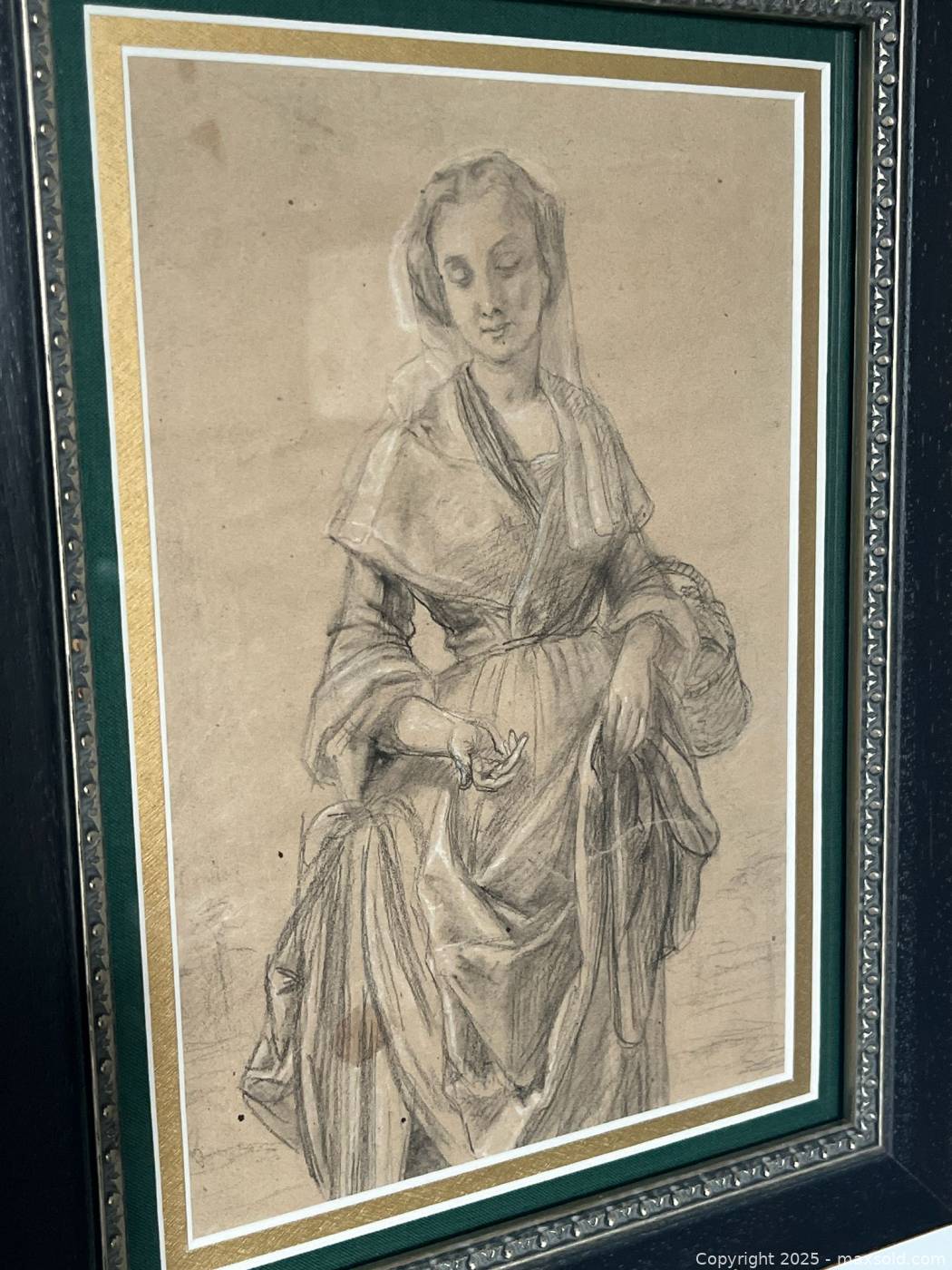 Graphite/charcoal female figure study drawing | Maxsold