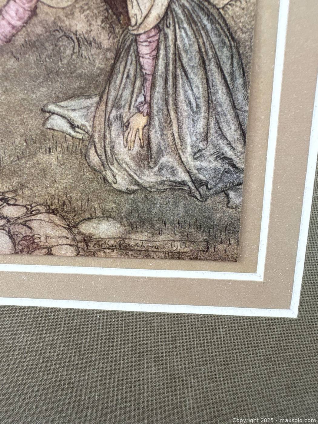 Framed Arthur Rackham prints Goblin Thieves and The Frog Prince set of ...