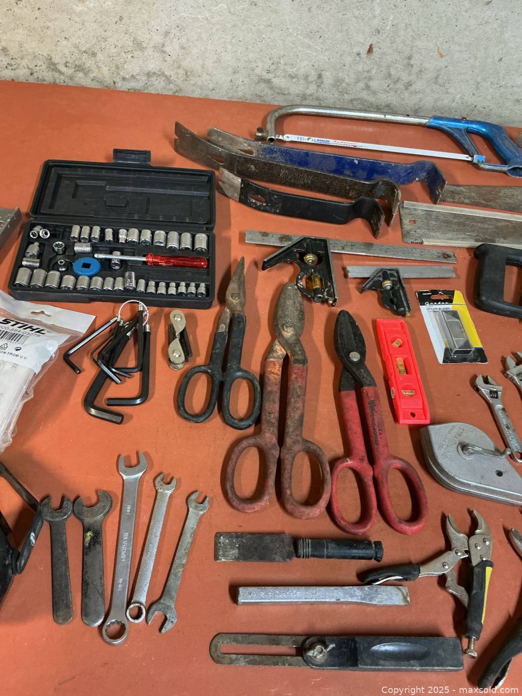 Assorted hand tools wrenches pliers saws hammers | Maxsold