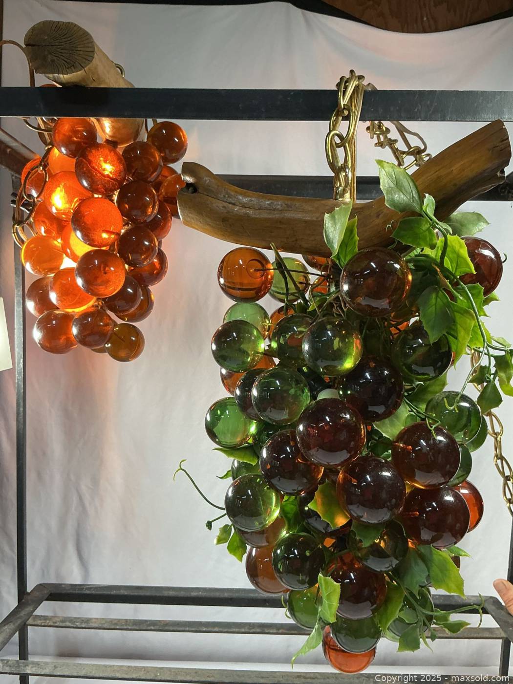 Vintage lucite grape cluster hanging lamps | Maxsold