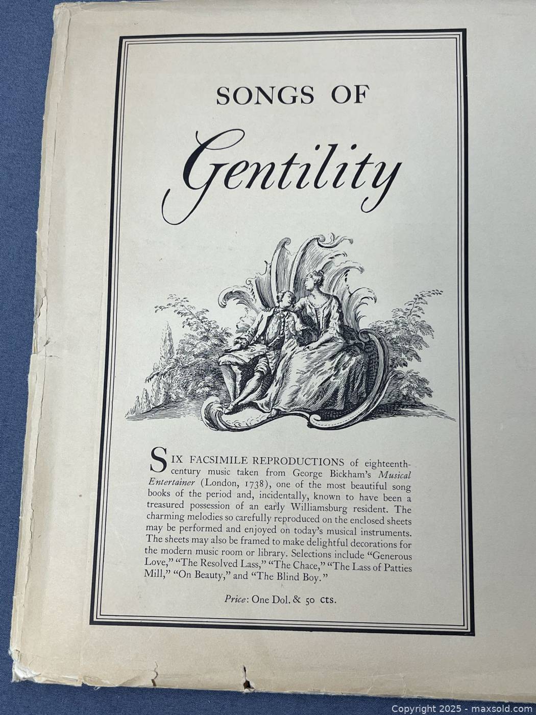 George Bickham Songs of Gentility Sheet Music Prints | Maxsold