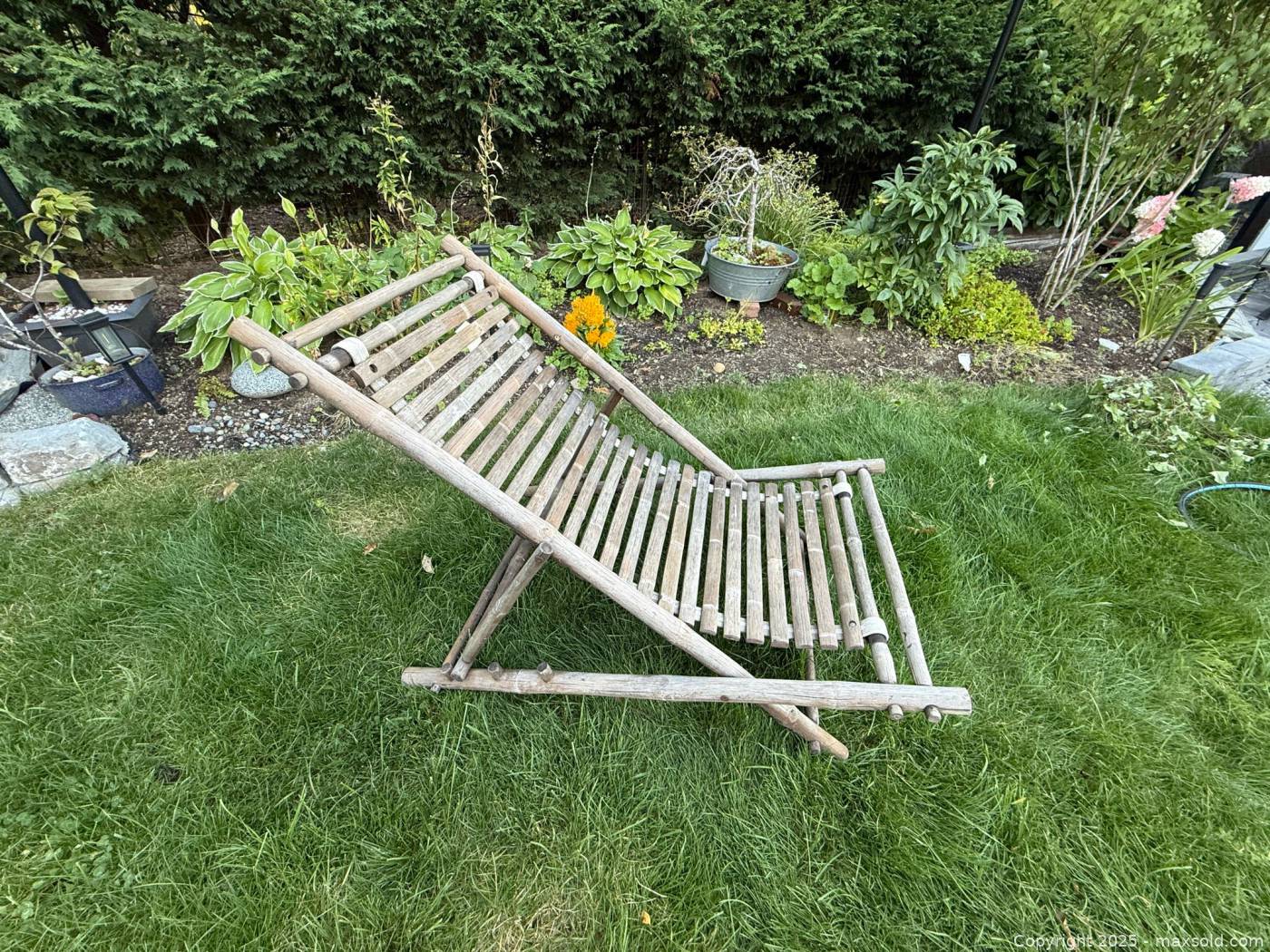 Vintage 1980s bamboo recliner chair | Maxsold