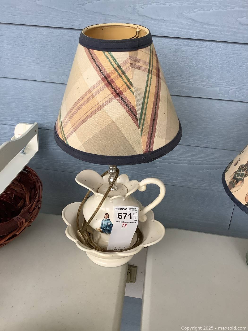 Blue Boy porcelain pitcher table lamp | Maxsold