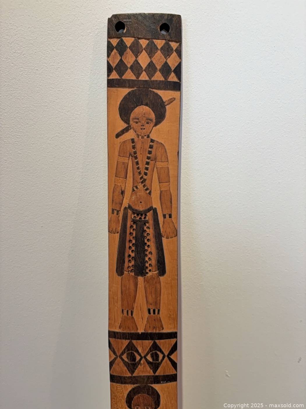 Solid Wood Tribal Figure Wall Panel | Maxsold