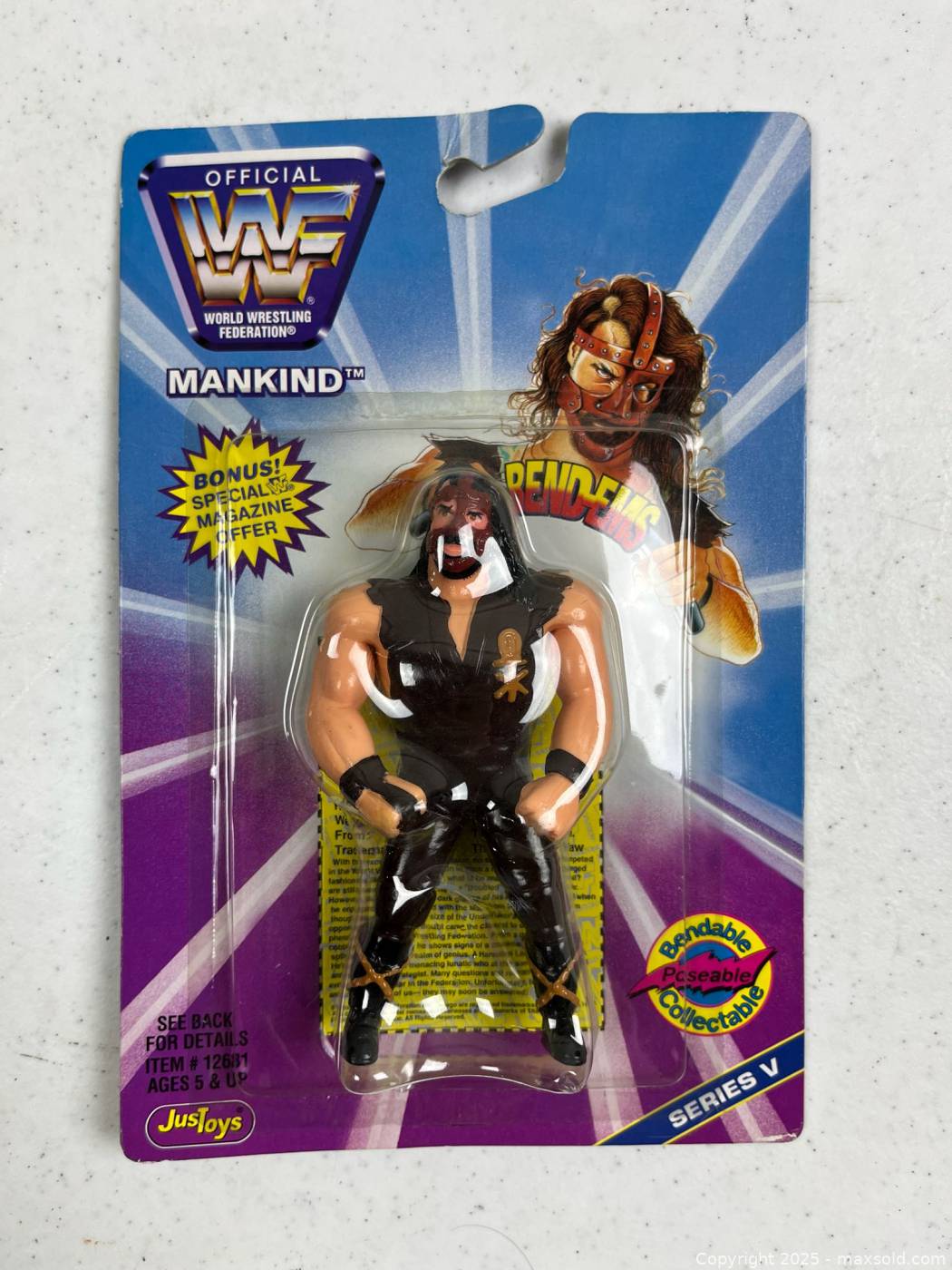 Sealed 1997 WWF Bend-Ems Mankind Action Figure | Maxsold