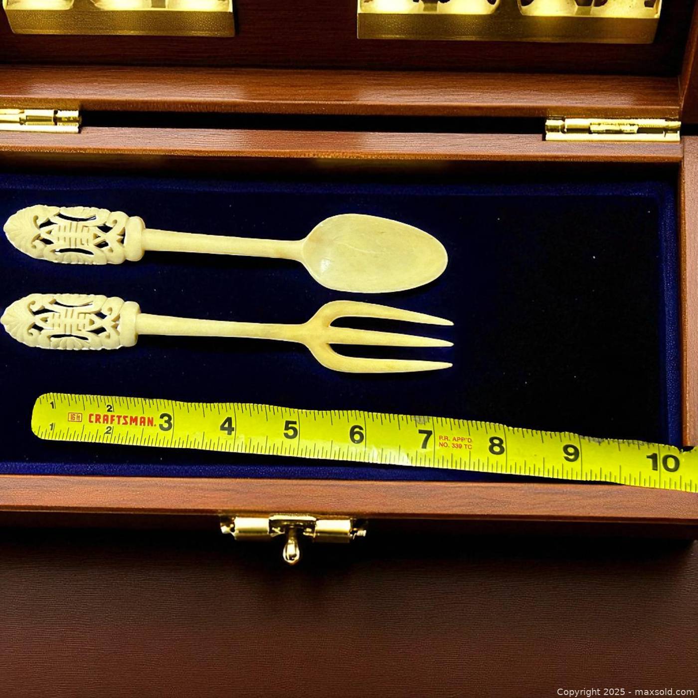 Antique Chinese Hand Carved Fork And Spoon | Maxsold