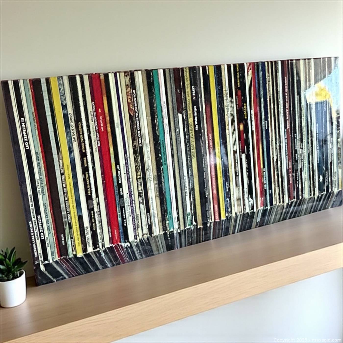 Rectangular 3-D vinyl album spine wall art 40" x 20" | Maxsold