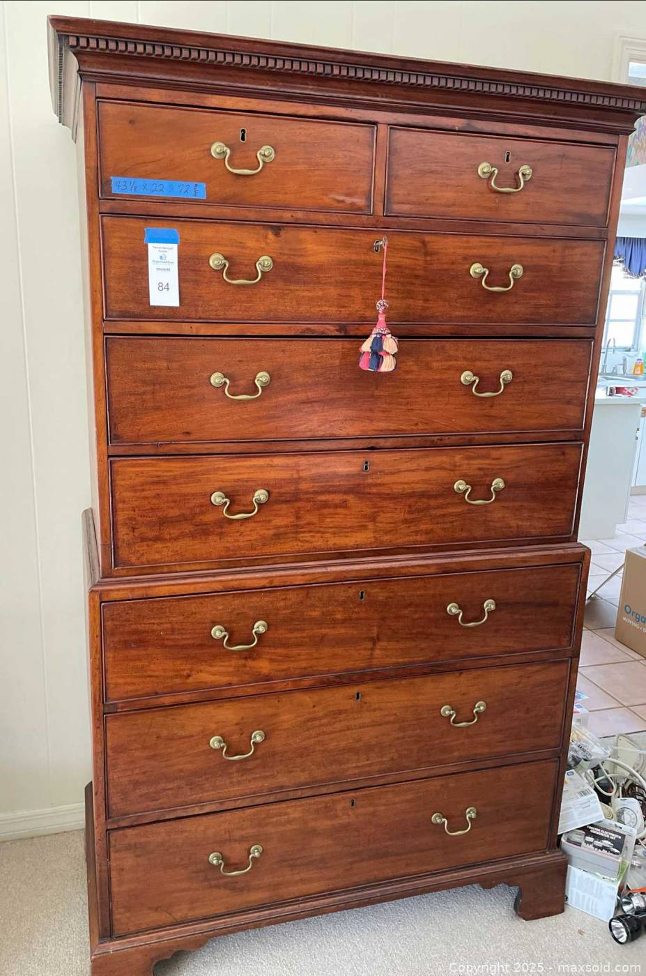 Tall Chippendale-style highboy dresser | Maxsold