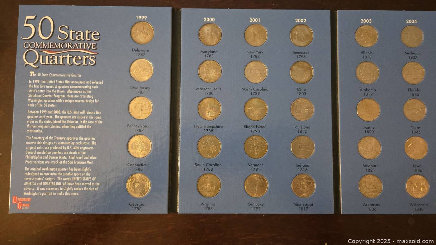 50 Statehood Quarters album with 50 circulated coins | Maxsold