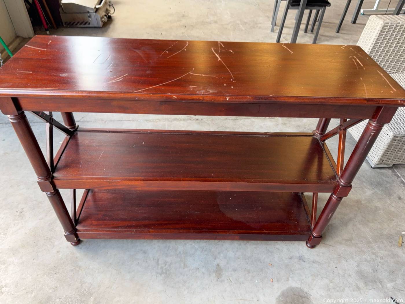 Solid Wood 3-Tier Console Table | Maxsold