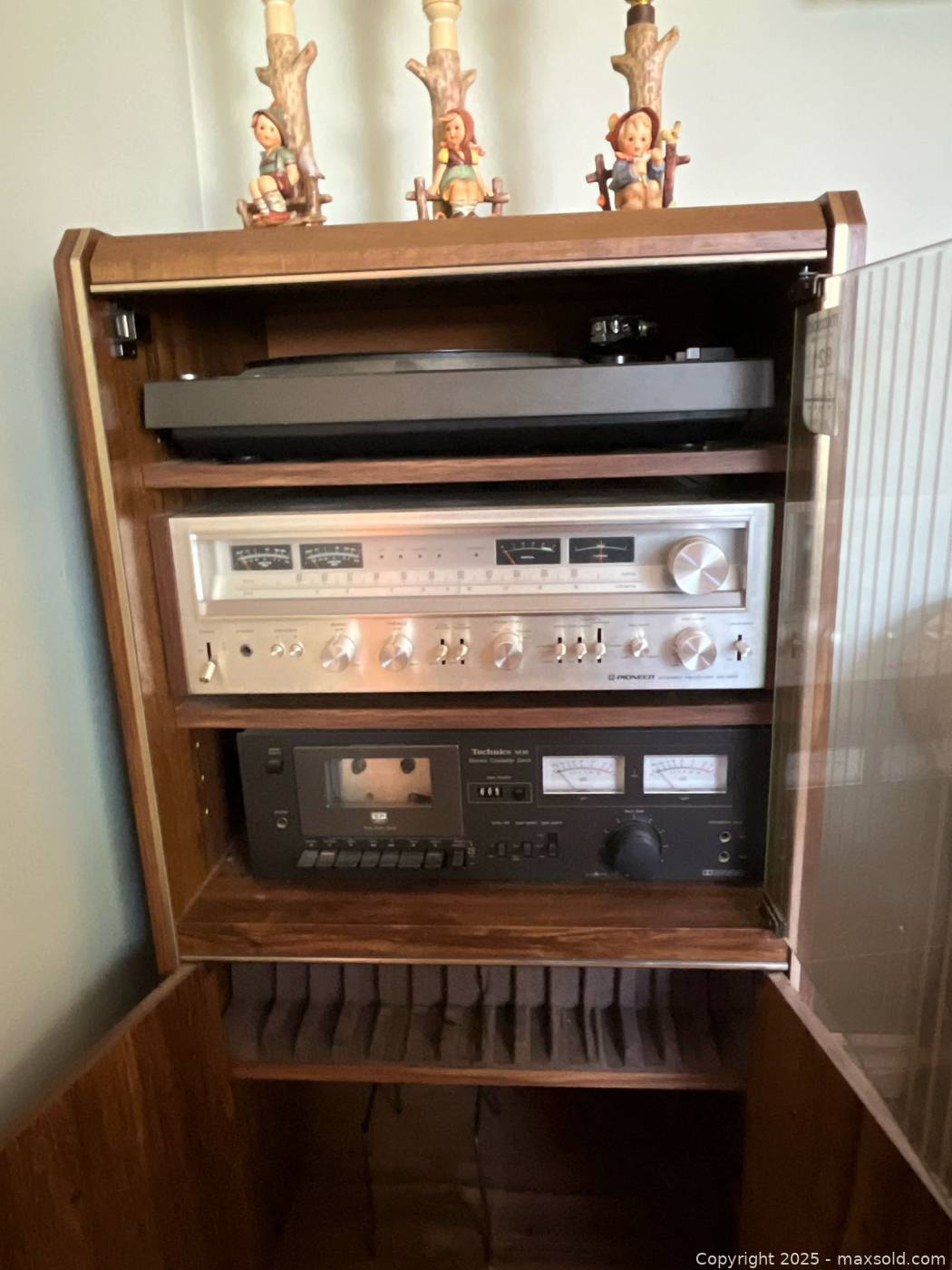 Pioneer SX-880 Receiver, Technics M10 Deck, Turntable, Stereo Cabinet ...