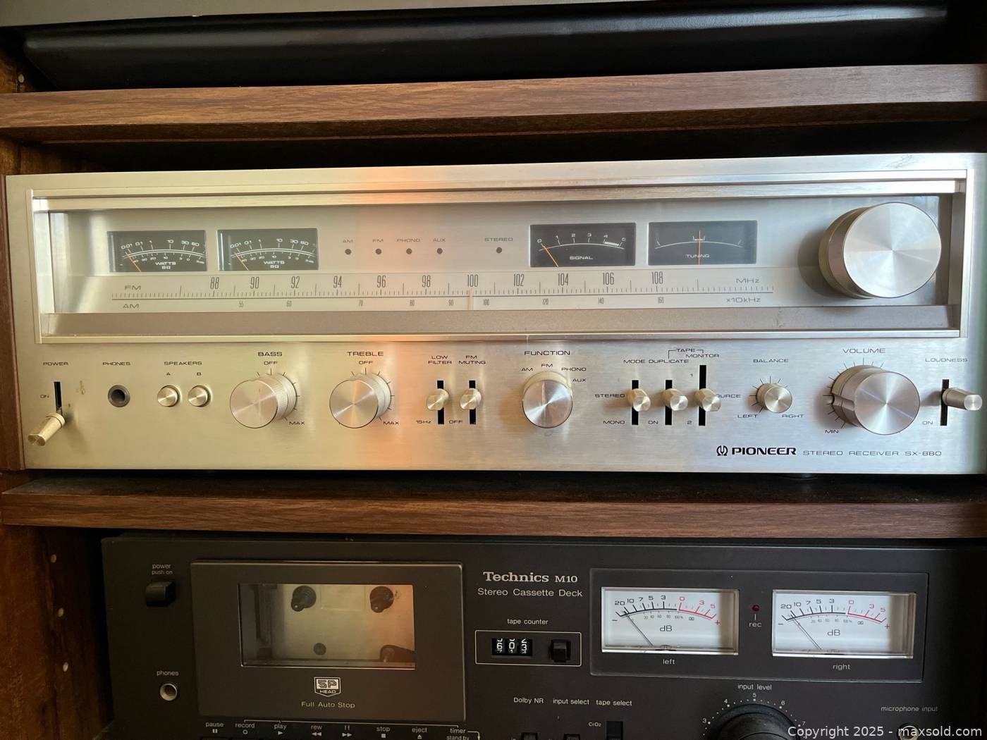 Pioneer SX-880 Receiver, Technics M10 Deck, Turntable, Stereo Cabinet ...