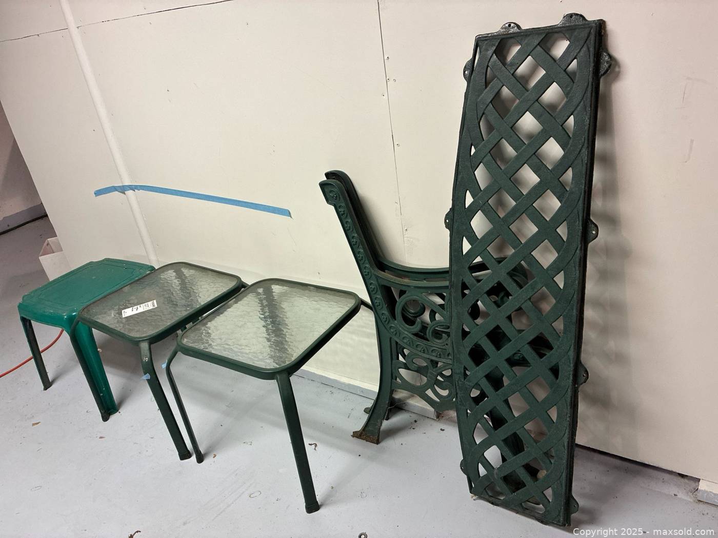 Outdoor Side Tables And Bench Frame Parts | Maxsold