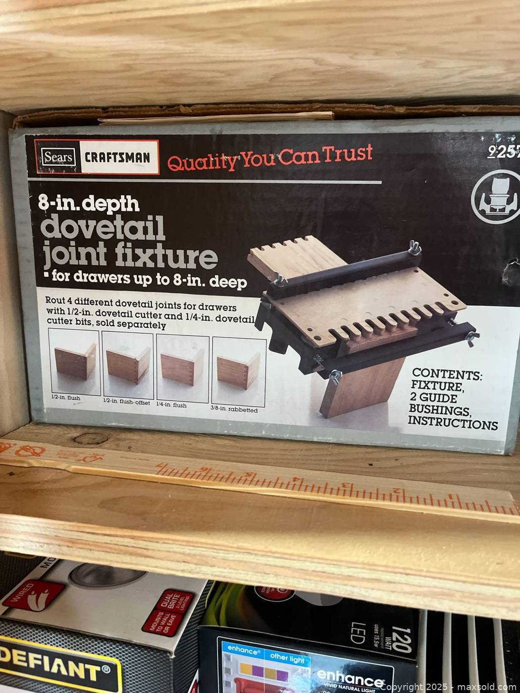 Garage cabinet, air compressor, Craftsman dovetail fixture, lighting ...