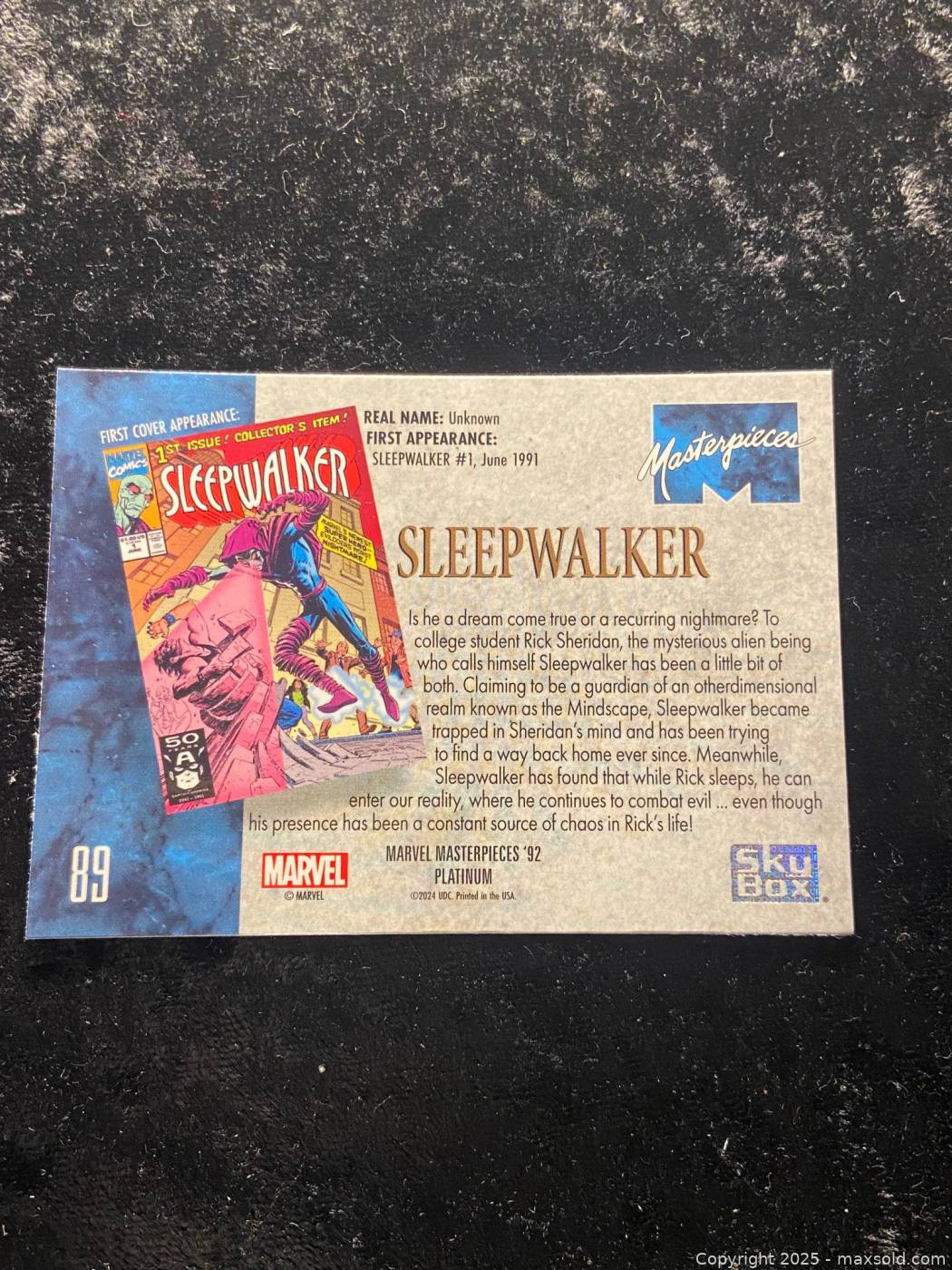 Sleepwalker Marvel Masterpieces ’92 platinum card | Maxsold