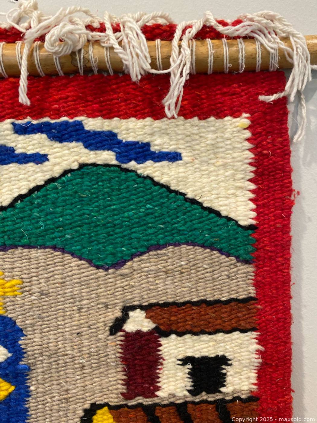 Wool village scene wall hanging | Maxsold