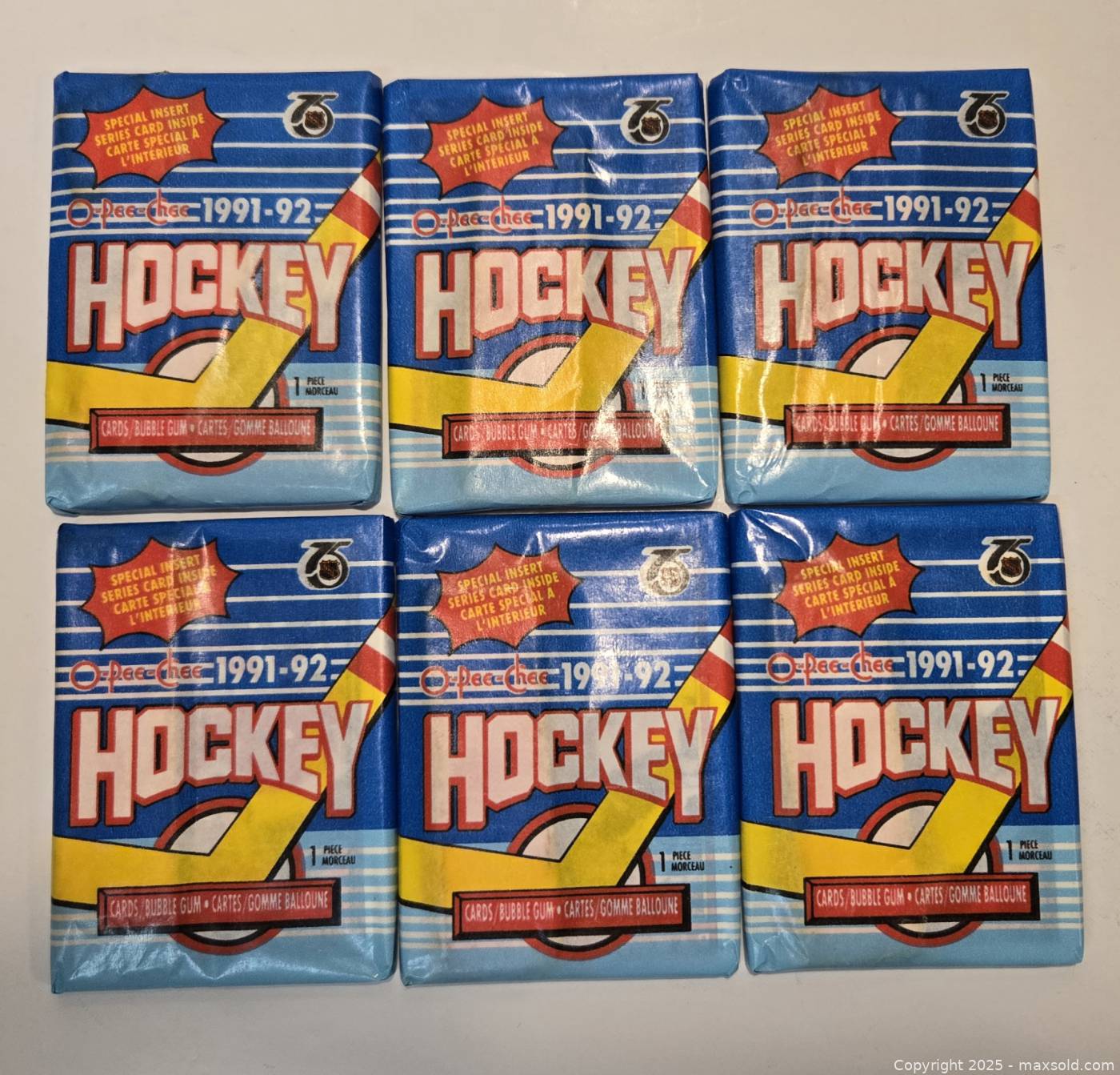1991-92 O-Pee-Chee NHL Hockey wax packs sealed (6) | Maxsold