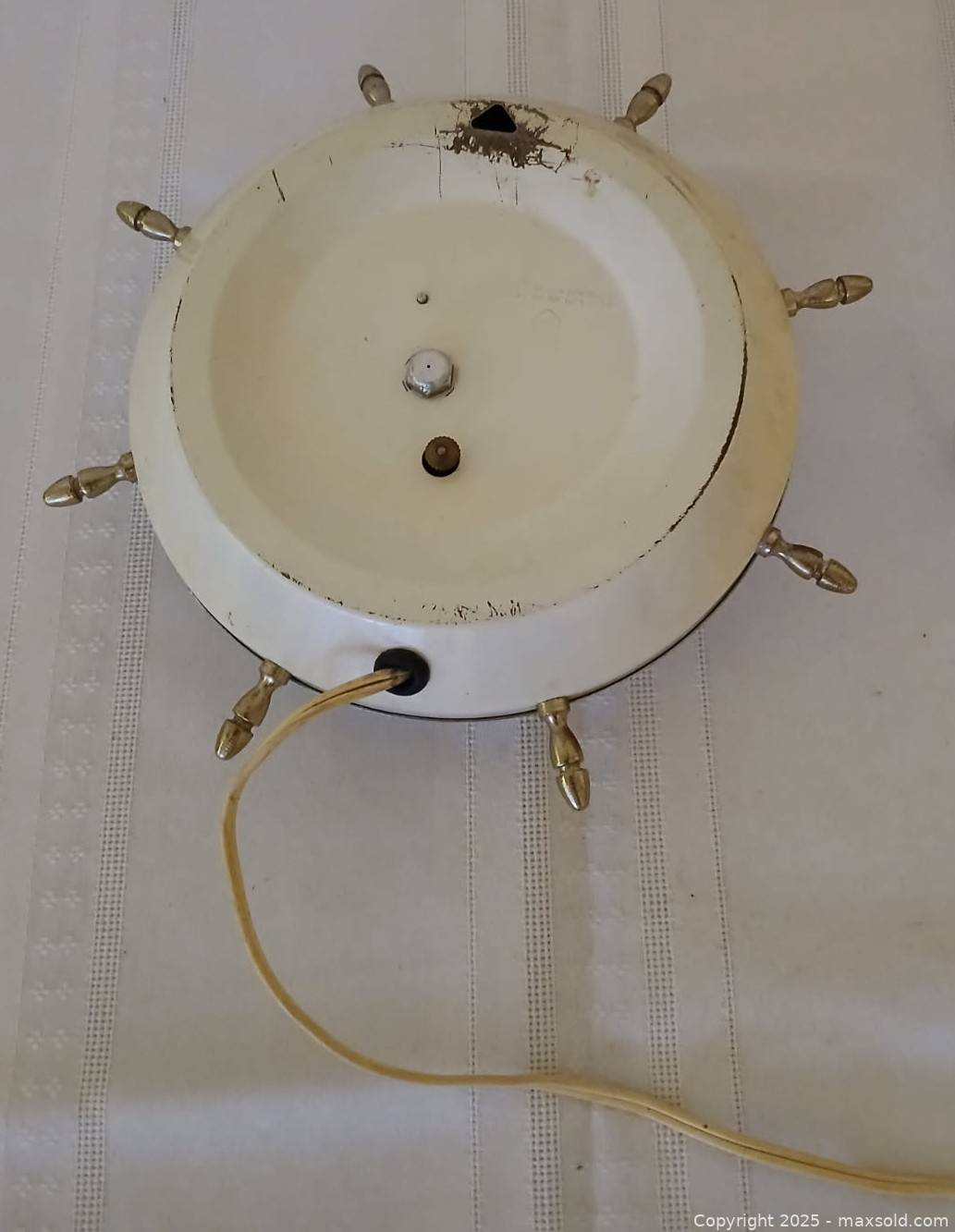 Ingraham chrome ship’s wheel electric wall clock | Maxsold