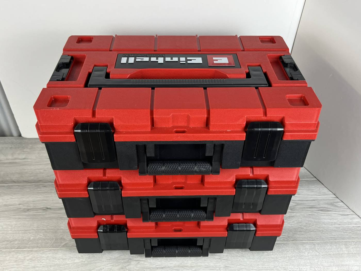 3 Einhell E-Tower Stackable Tool Boxes | Maxsold