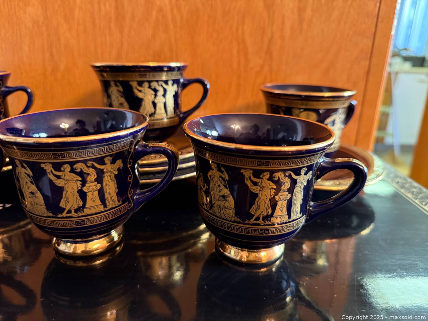1970s Spyropoulos Greek Key tea cup & saucer set | Maxsold