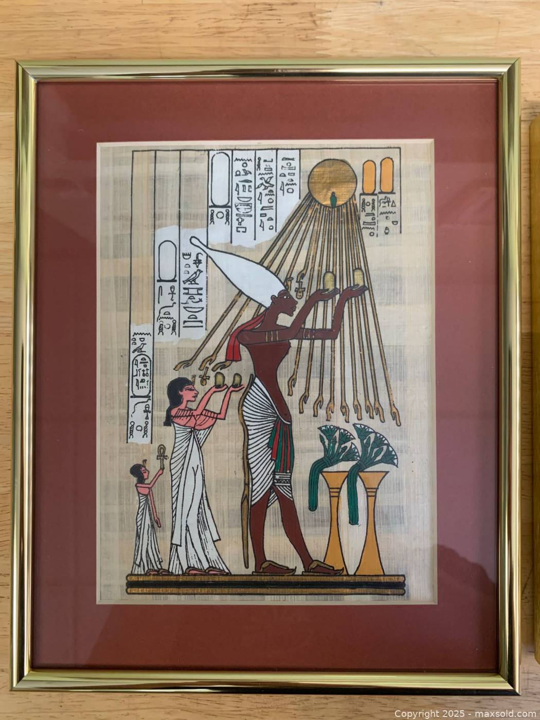 Two framed Egyptian papyrus artworks | Maxsold