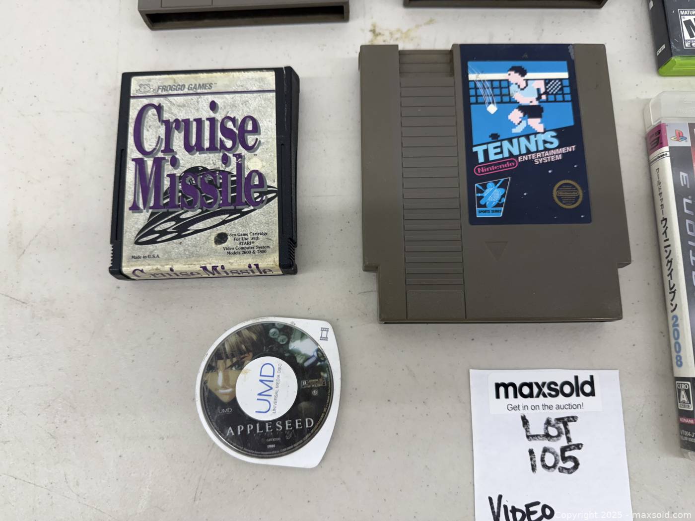NES Baseball, Soccer, Tennis cartridges with Halo 4, Winning Eleven ...